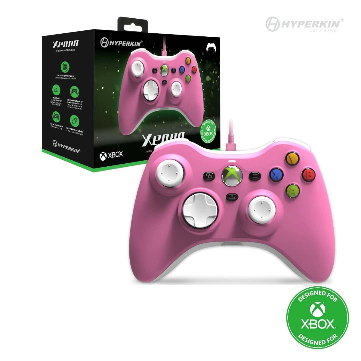 Hyperkin Xenon Xbox Controller - Retro 360 Style with USB-C Port ...